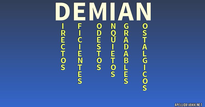 Significado del apellido demian - Significados de los apellidos