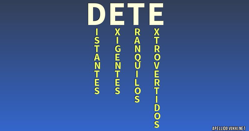 Significado del apellido dete - Significados de los apellidos