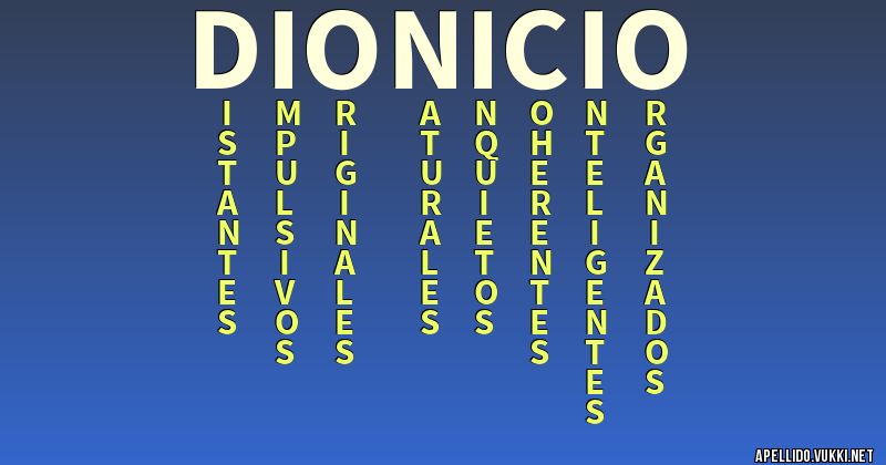 Significado del apellido dionicio - Significados de los apellidos