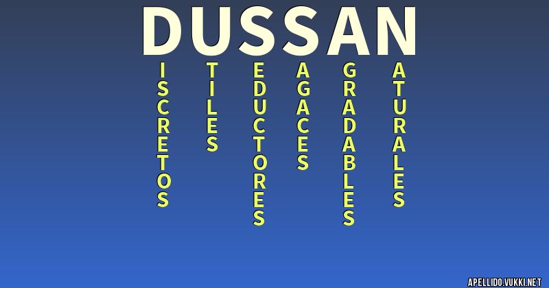 Significado del apellido dussan - Significados de los apellidos