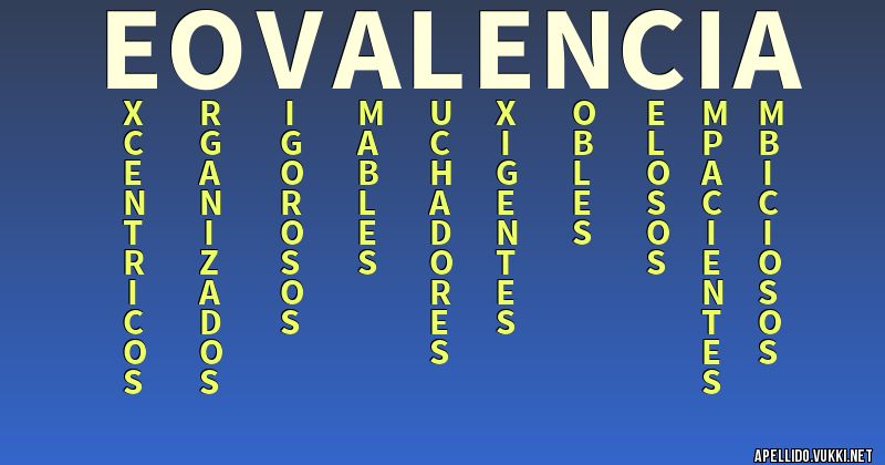 Significado del apellido e.o.valencia - Significados de los apellidos