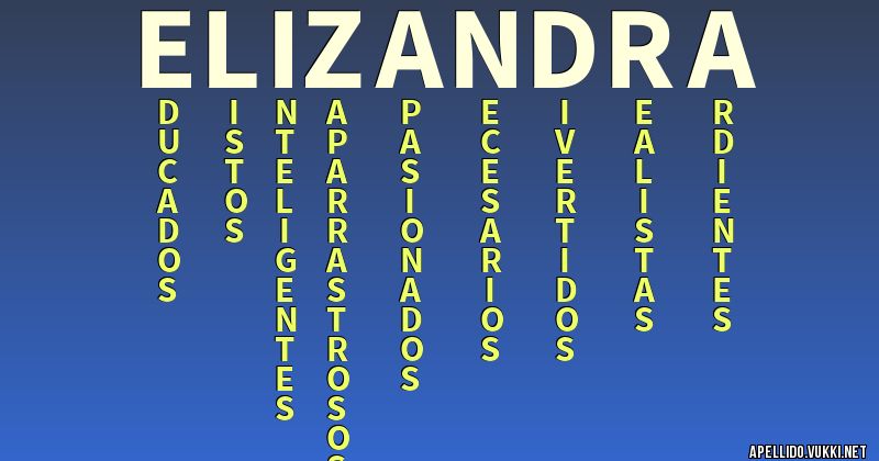 Significado del apellido elizandra - Significados de los apellidos