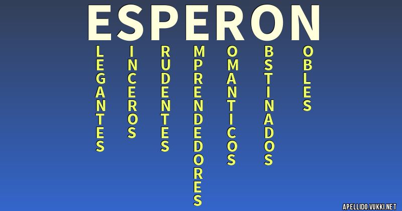 Significado del apellido esperon - Significados de los apellidos
