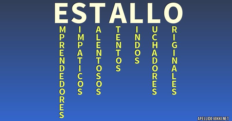Significado del apellido estallo - Significados de los apellidos