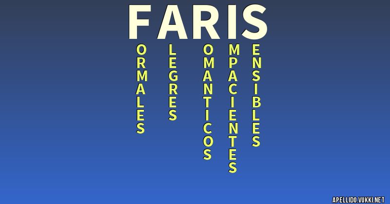 Significado del apellido faris - Significados de los apellidos