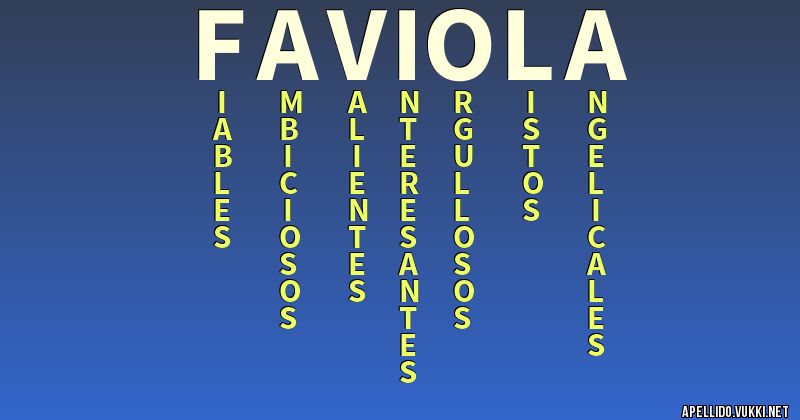 Significado del apellido faviola - Significados de los apellidos