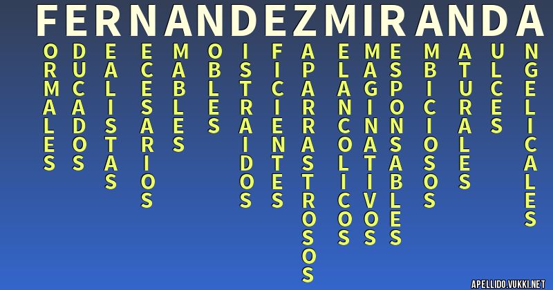 Significado del apellido fernandez-miranda - Significados de los apellidos