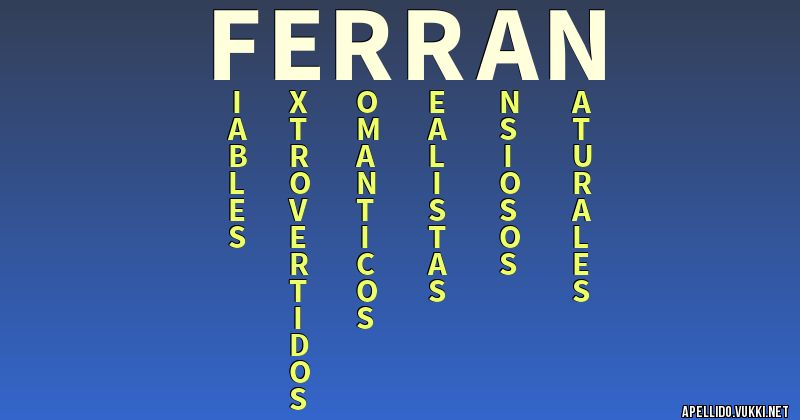 Significado del apellido ferran - Significados de los apellidos