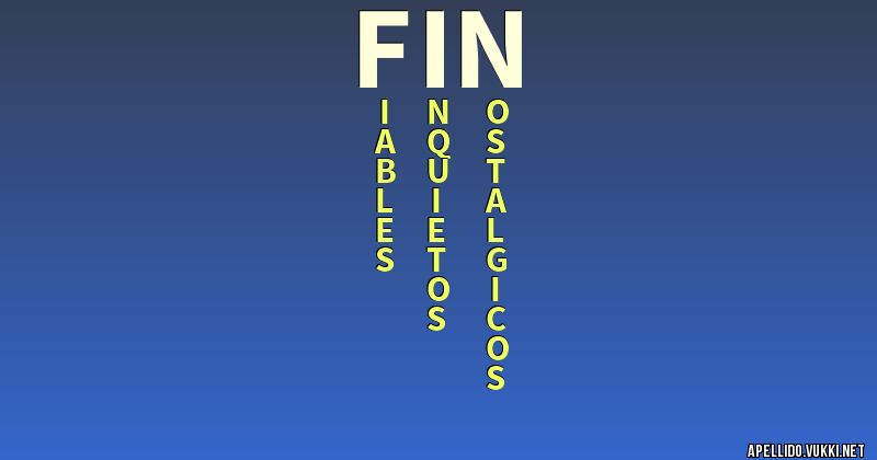 Significado del apellido fin - Significados de los apellidos
