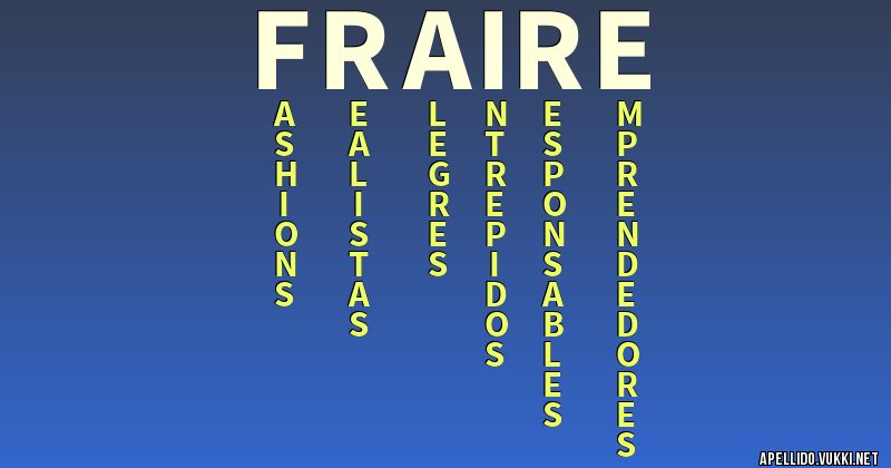 Significado del apellido fraire - Significados de los apellidos