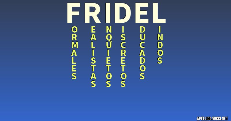 Significado del apellido fridel - Significados de los apellidos
