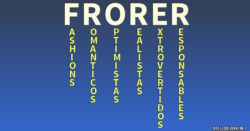 Significado del apellido frorer - Significados de los apellidos
