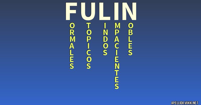 Significado del apellido fulin - Significados de los apellidos