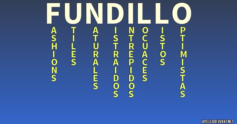Significado del apellido fundillo - Significados de los apellidos