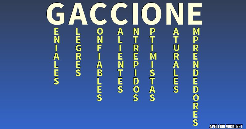 Significado del apellido gaccione - Significados de los apellidos
