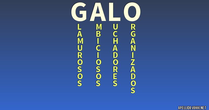 Significado del apellido galo - Significados de los apellidos