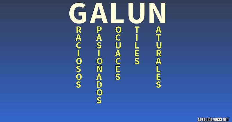 Significado del apellido galun - Significados de los apellidos