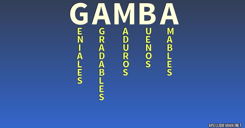 Significado del apellido gamba - Significados de los apellidos