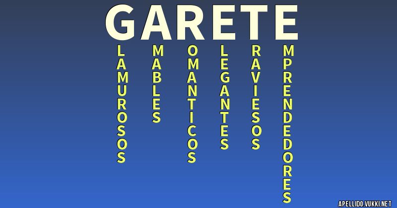 Significado del apellido garete - Significados de los apellidos