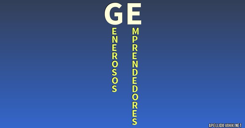 Significado del apellido ge - Significados de los apellidos