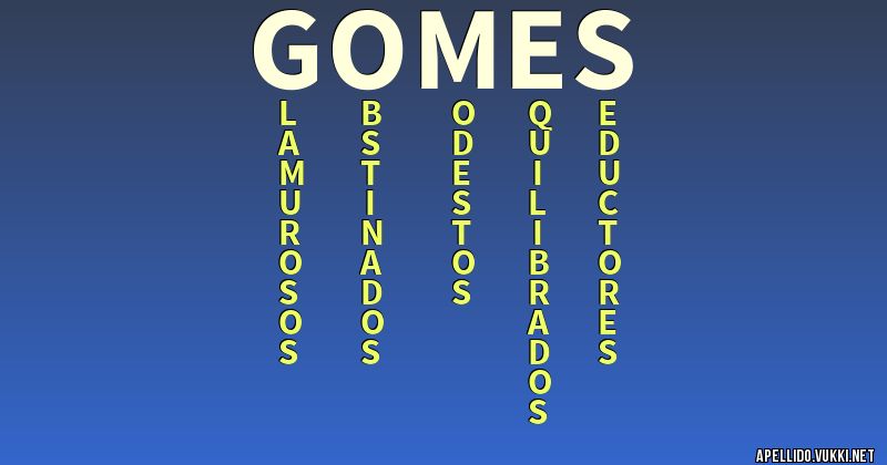 Significado del apellido gomes - Significados de los apellidos