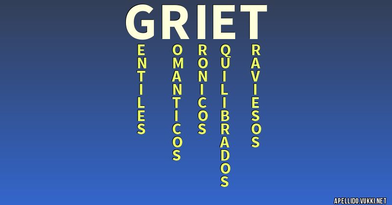 Significado del apellido griet - Significados de los apellidos