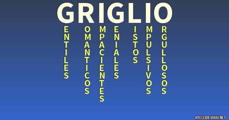 Significado del apellido griglio - Significados de los apellidos