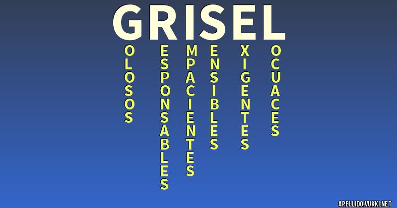 Significado del apellido grisel - Significados de los apellidos