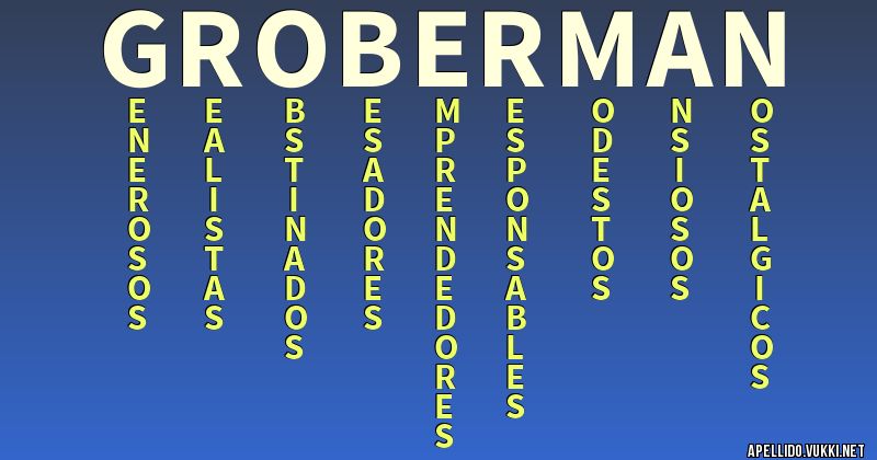 Significado del apellido groberman - Significados de los apellidos