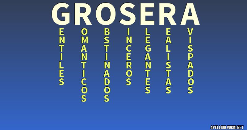 Significado del apellido grosera - Significados de los apellidos