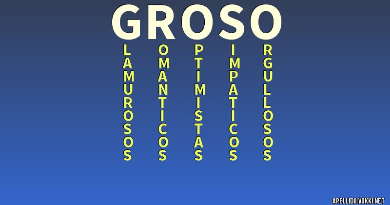 Significado del apellido groso - Significados de los apellidos