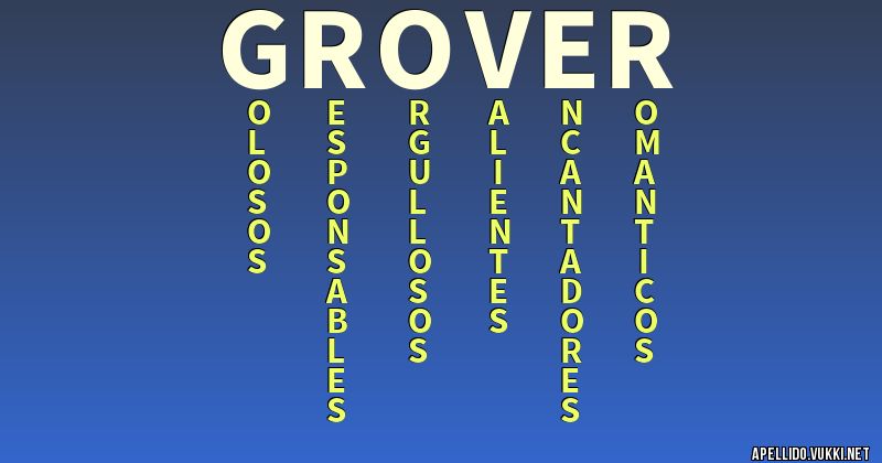 Significado del apellido grover - Significados de los apellidos
