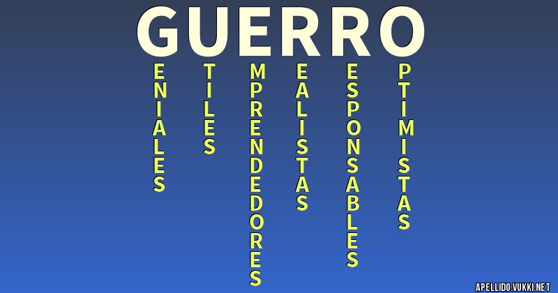 Significado del apellido guerro - Significados de los apellidos