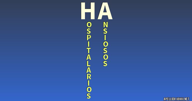 Significado del apellido ha - Significados de los apellidos