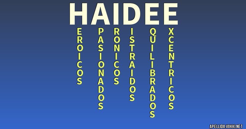 Significado del apellido haidee - Significados de los apellidos