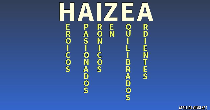 Significado del apellido haizea - Significados de los apellidos
