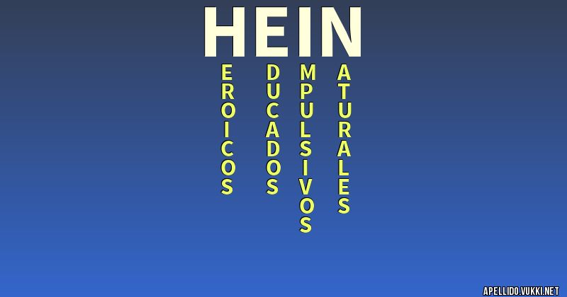 Significado del apellido hein - Significados de los apellidos