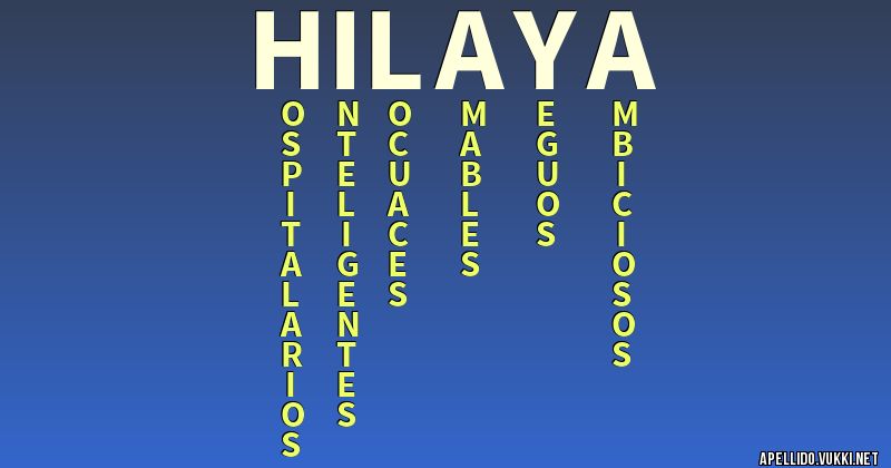Significado del apellido hilaya - Significados de los apellidos
