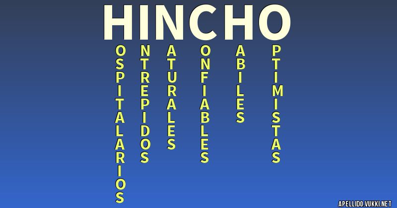 Significado del apellido hincho - Significados de los apellidos