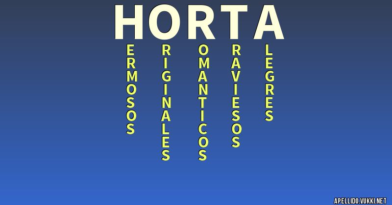 Significado del apellido horta - Significados de los apellidos