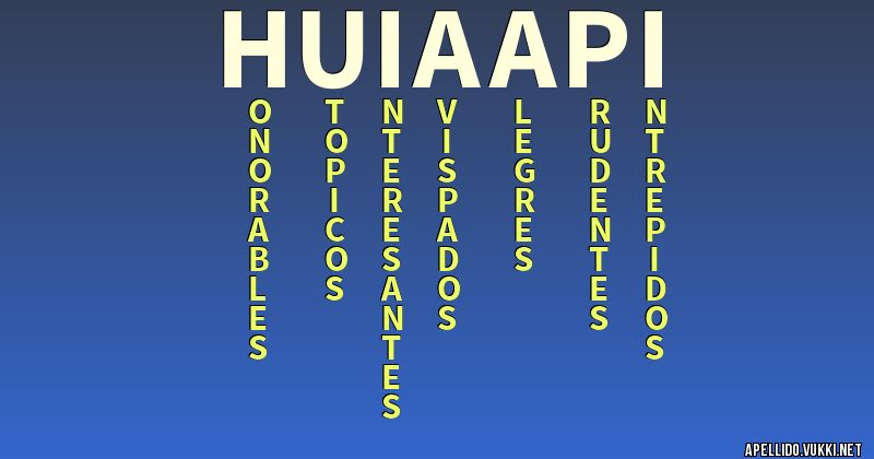 Significado del apellido huiÃ‘api - Significados de los apellidos