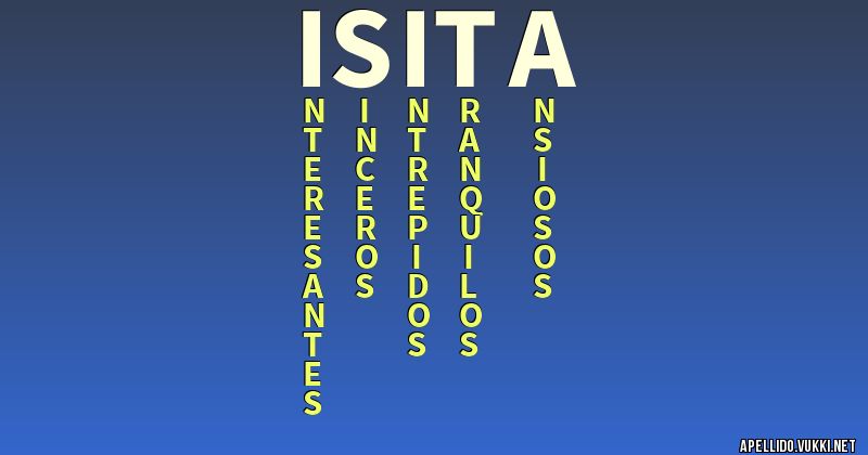 Significado del apellido isita - Significados de los apellidos
