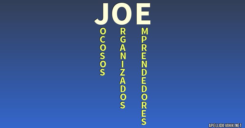 Significado del apellido joe - Significados de los apellidos