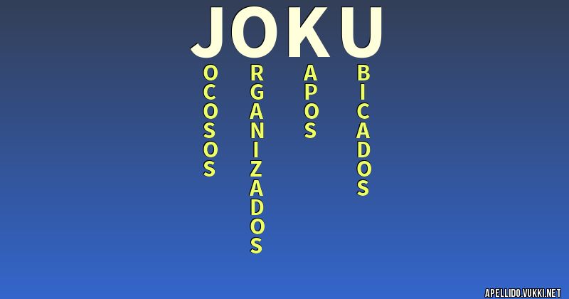 Significado del apellido joku - Significados de los apellidos