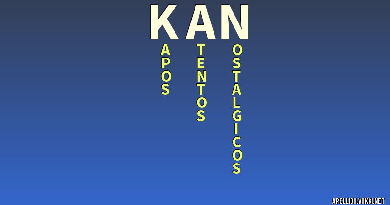 Significado del apellido kan - Significados de los apellidos