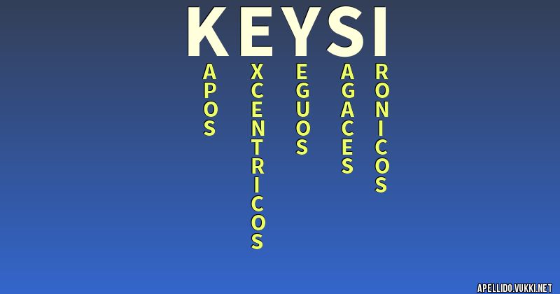 Significado del apellido keysi - Significados de los apellidos