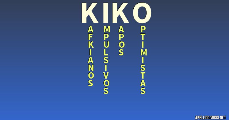 Significado del apellido kiko - Significados de los apellidos