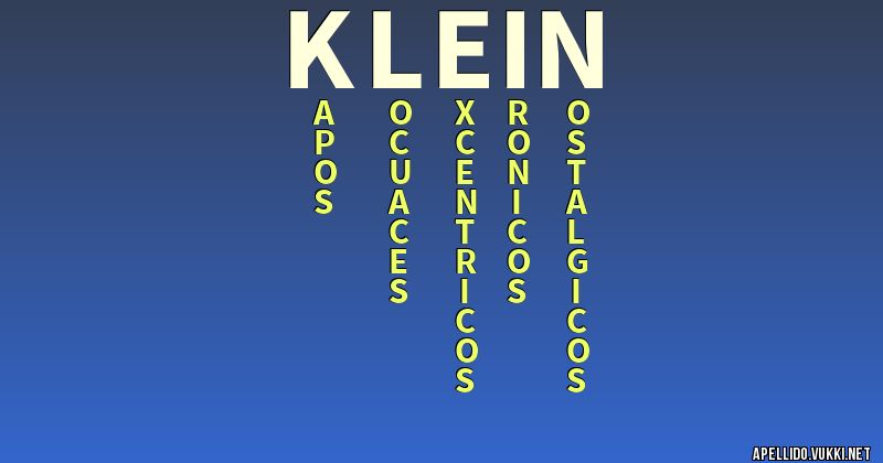 Significado del apellido klein - Significados de los apellidos