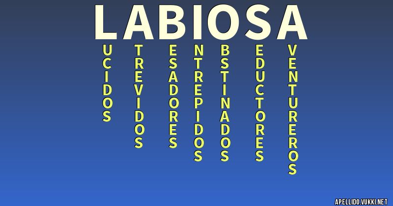 Significado del apellido labiosa - Significados de los apellidos