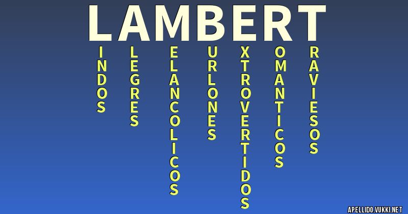 Significado del apellido lambert - Significados de los apellidos